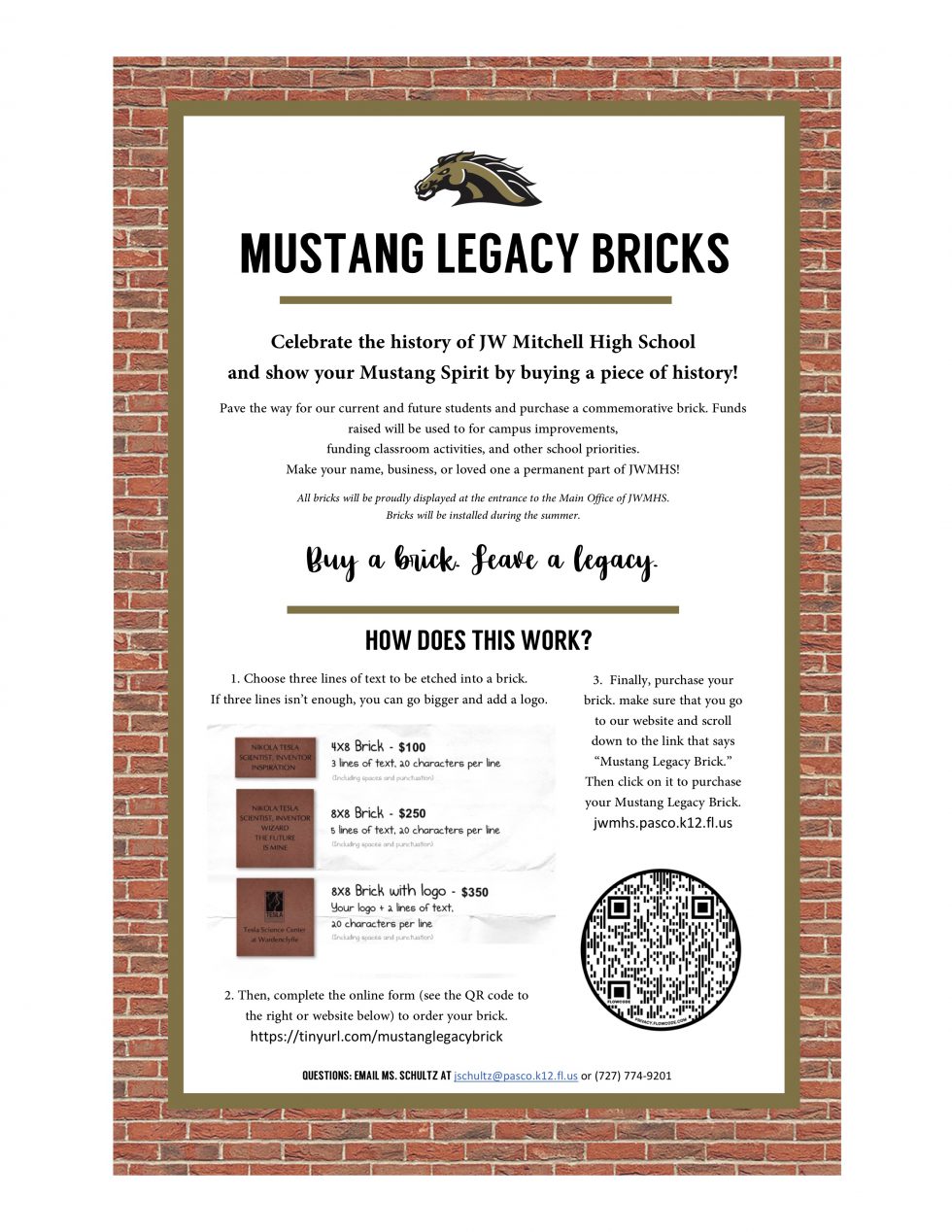 Mustang Legacy Bricks | JWMHS