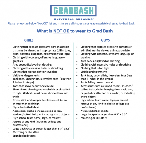 Grad Bash Information for the Class of 2023 | JWMHS