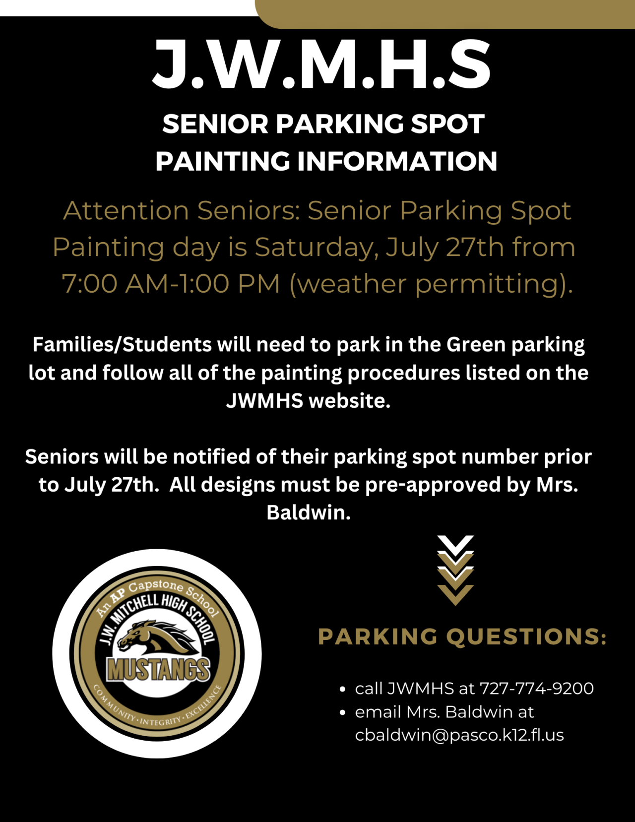 Parking Information for the 2024-2025 School Year | JWMHS